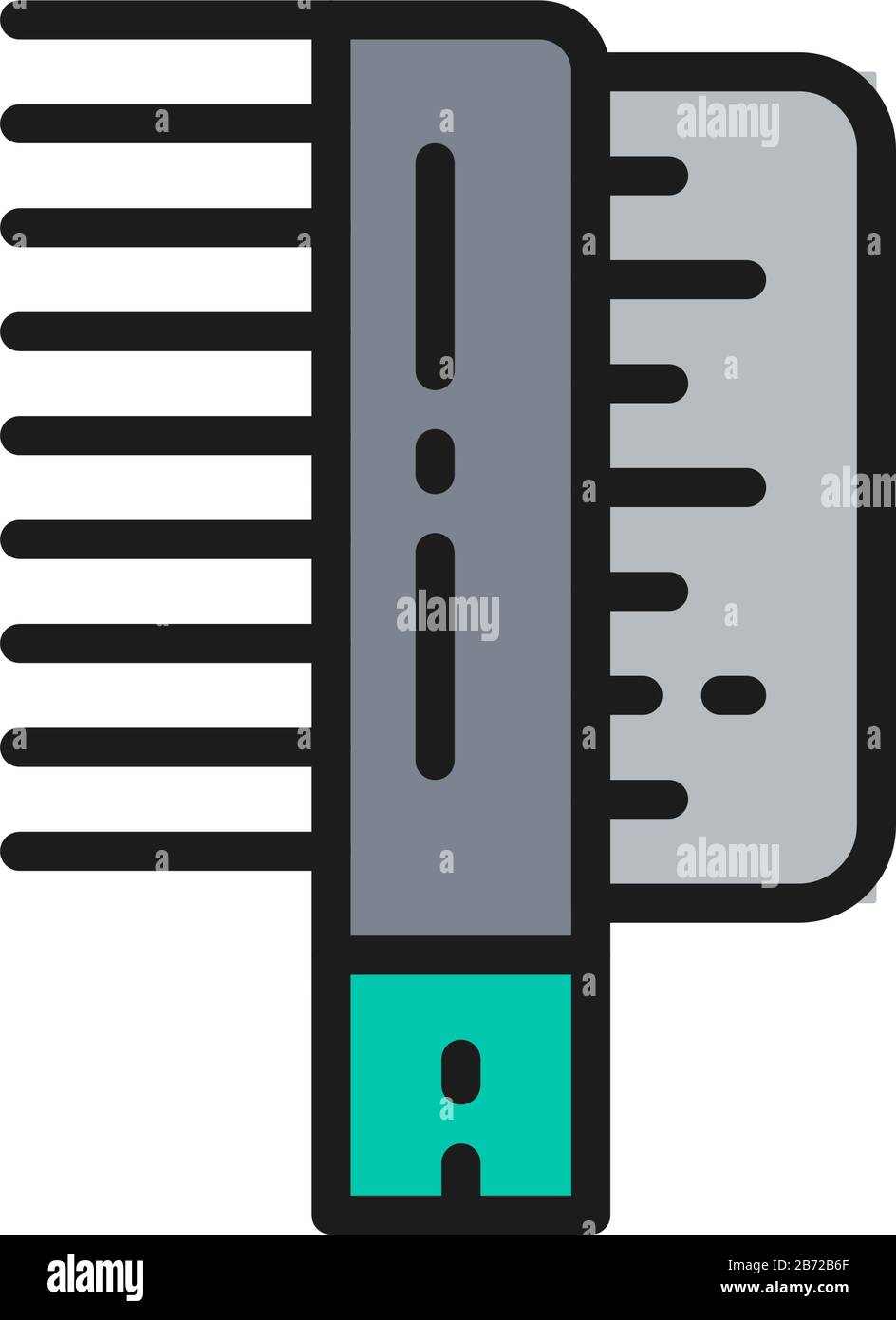 Plastic hairbrush icon outline Cut Out Stock Images & Pictures - Alamy