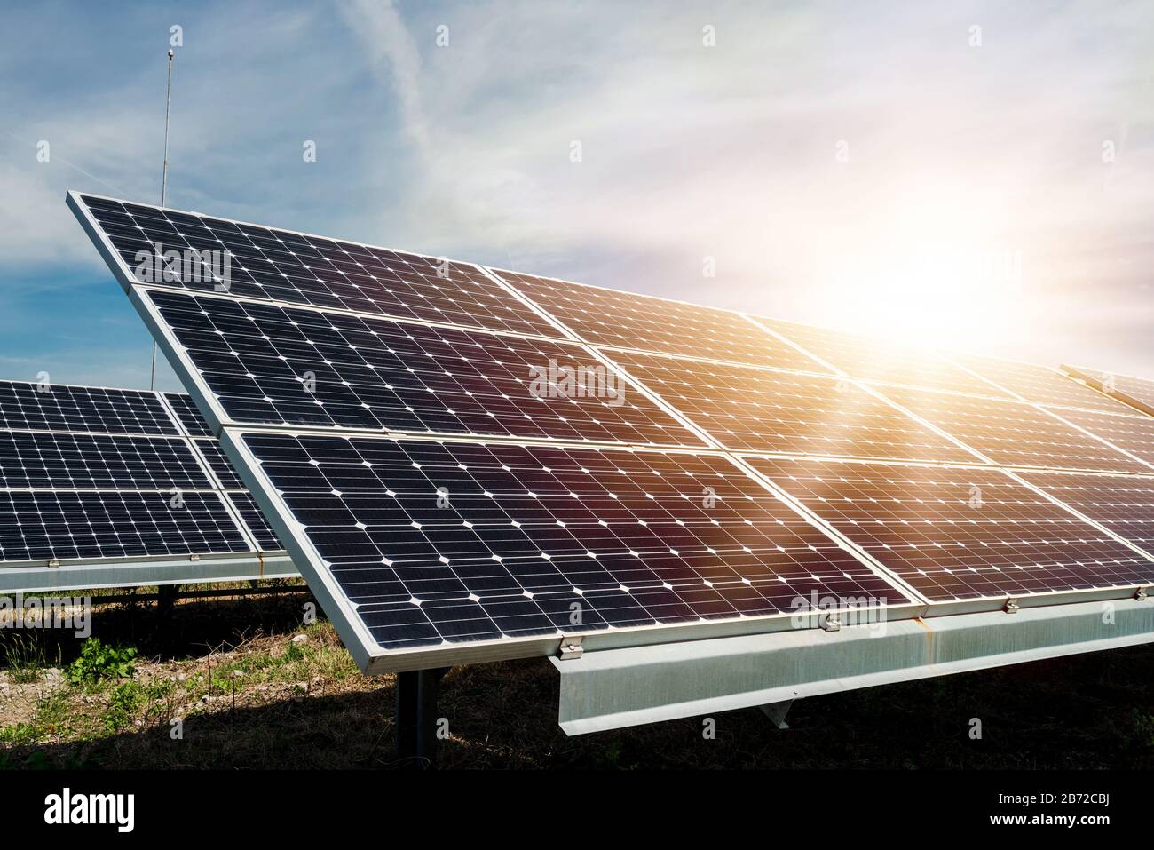 Solar panel, photovoltaic, alternative electricity source - concept of ...