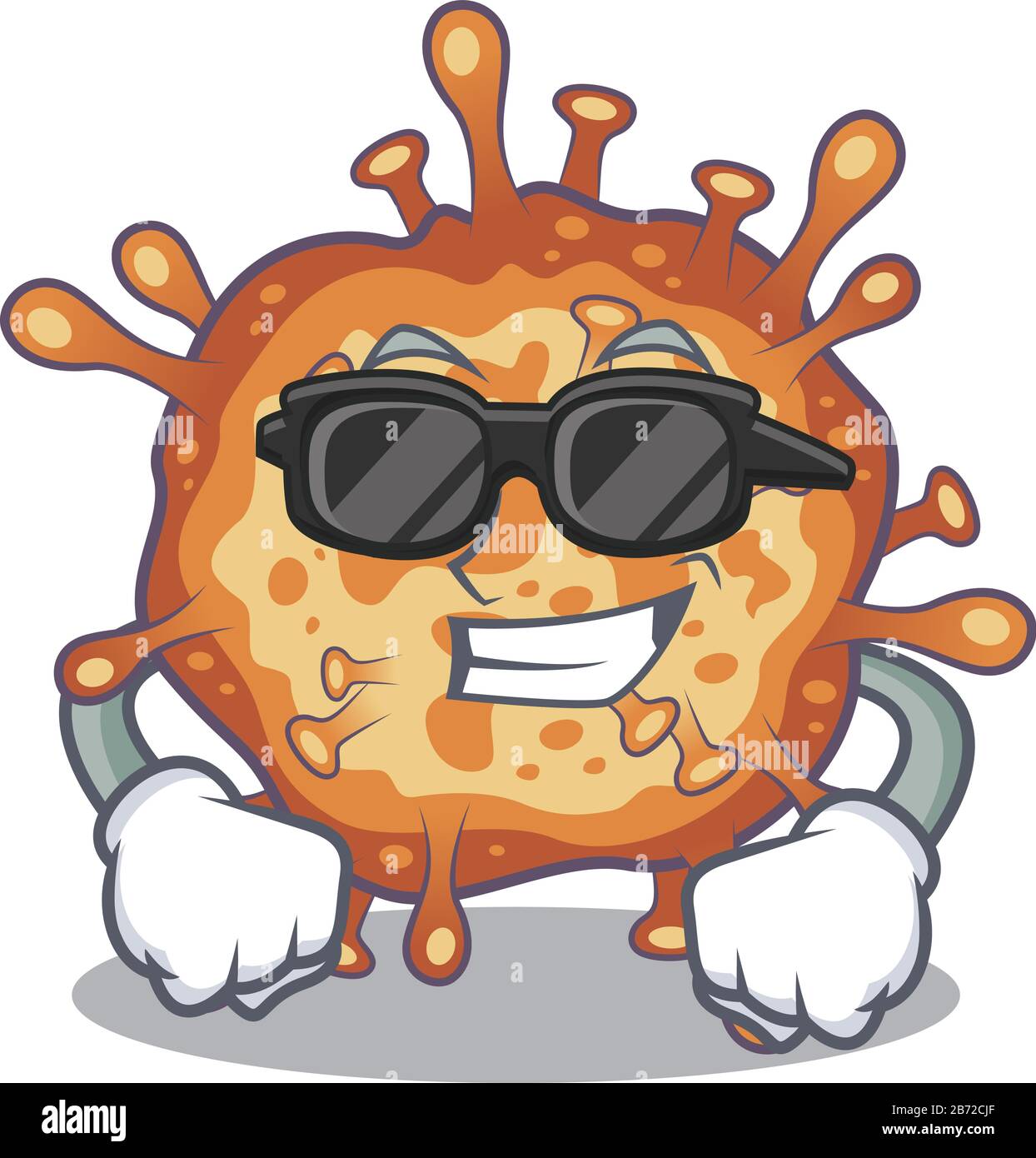 Super cool retro virus corona mascot character wearing black glasses ...