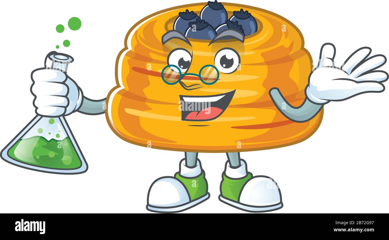 Kataifi brainy Professor Cartoon design grasp a glass tube Stock Vector ...