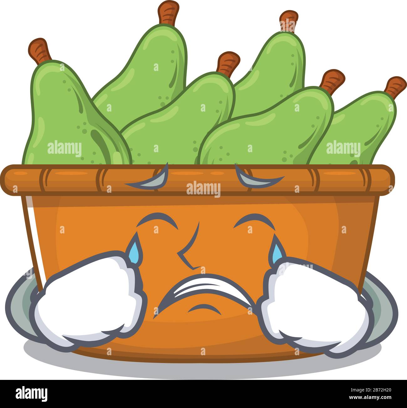 A Crying pear fruit box cartoon mascot design style Stock Vector Image ...