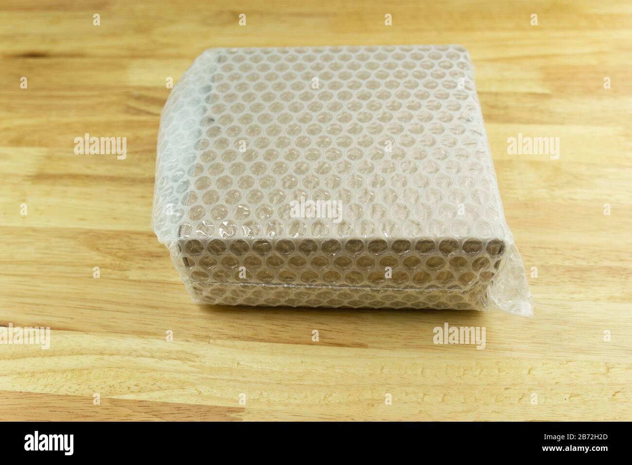 Bubbles covering the box by bubble wrap for protection product cracked ...