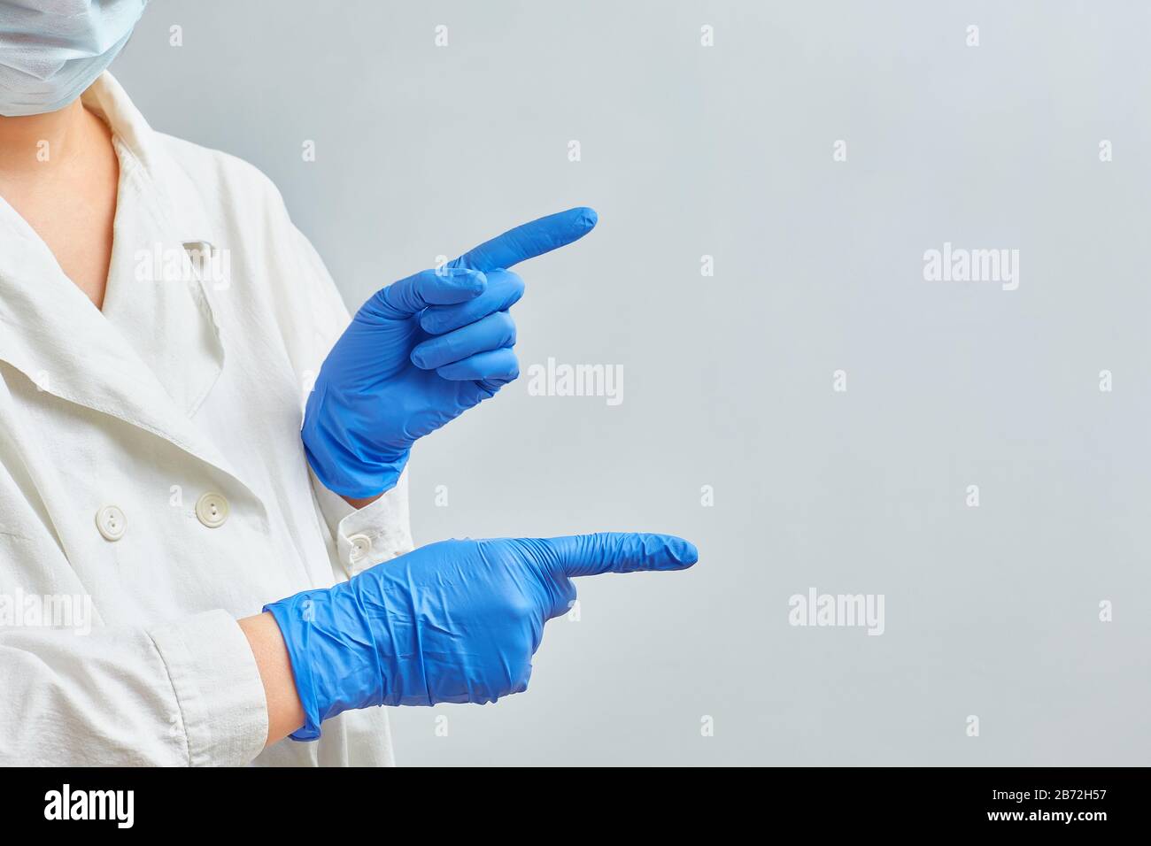 Doctor's hands in blue medical glove. Hand of a surgeon doctor in a ...