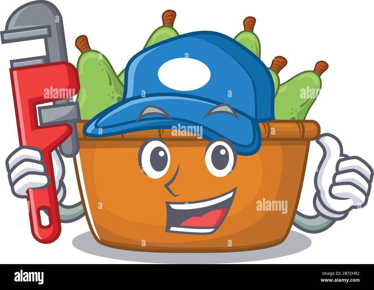 Smart Plumber pear fruit box on cartoon character design Stock Vector ...