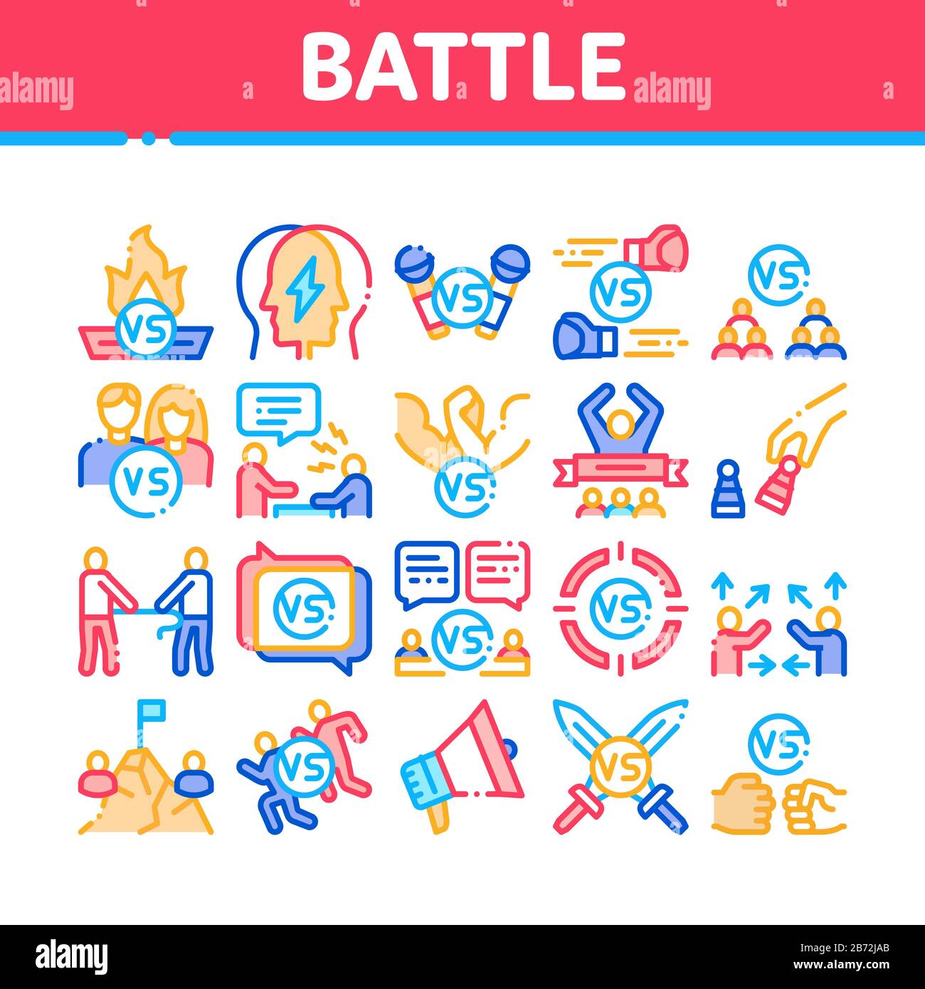 Battle Competition Collection Icons Set Vector Stock Vector Image & Art ...