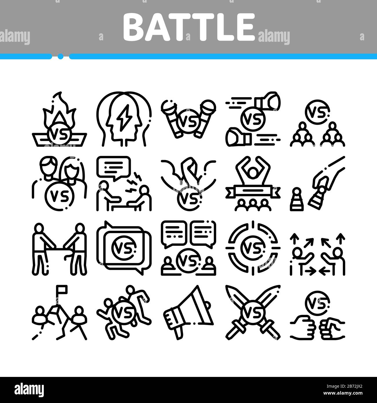 Battle Competition Collection Icons Set Vector Stock Vector Image & Art ...