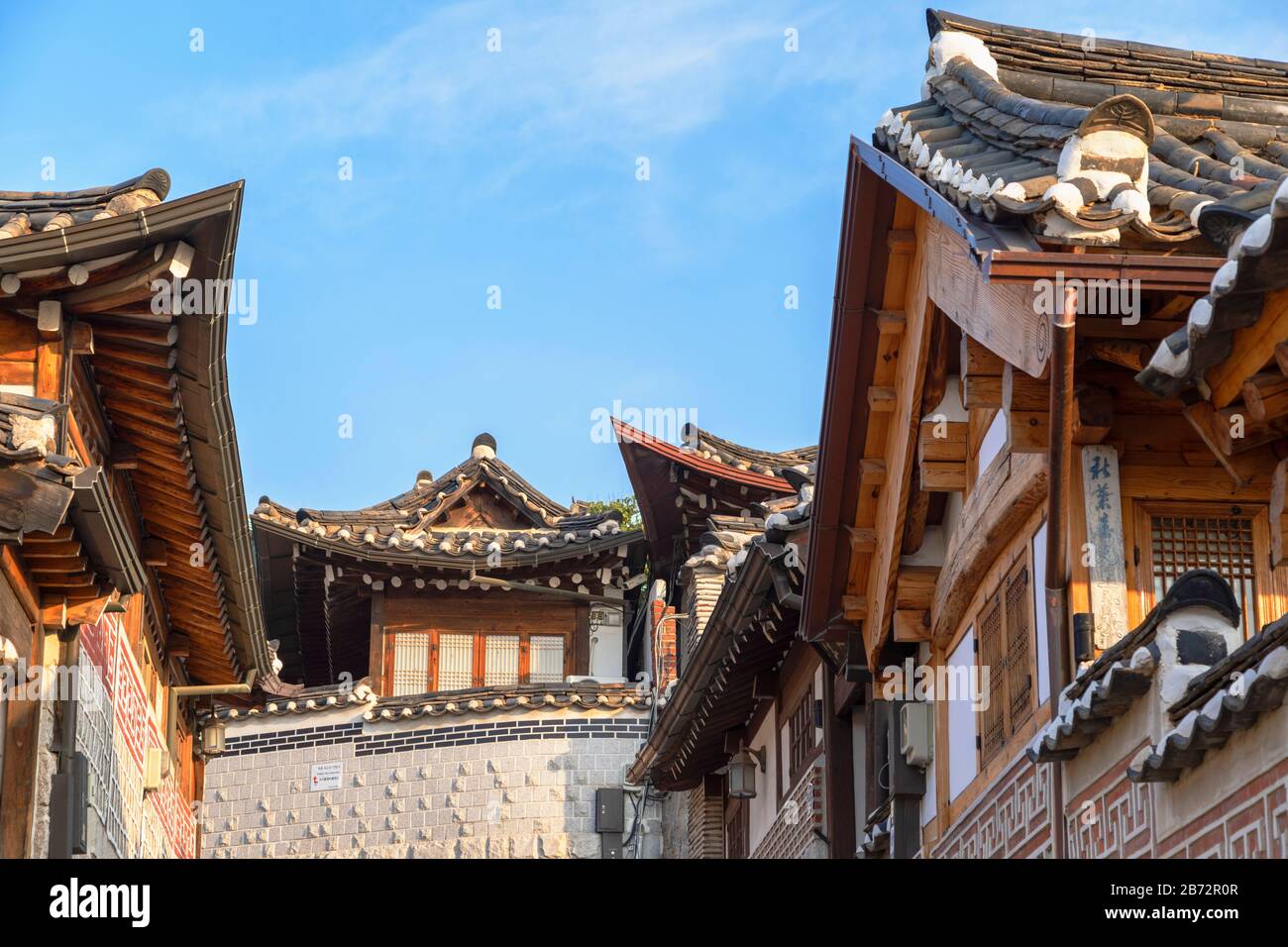 Traditional houses in Bukchon Hanok village, Seoul, South Korea Stock ...