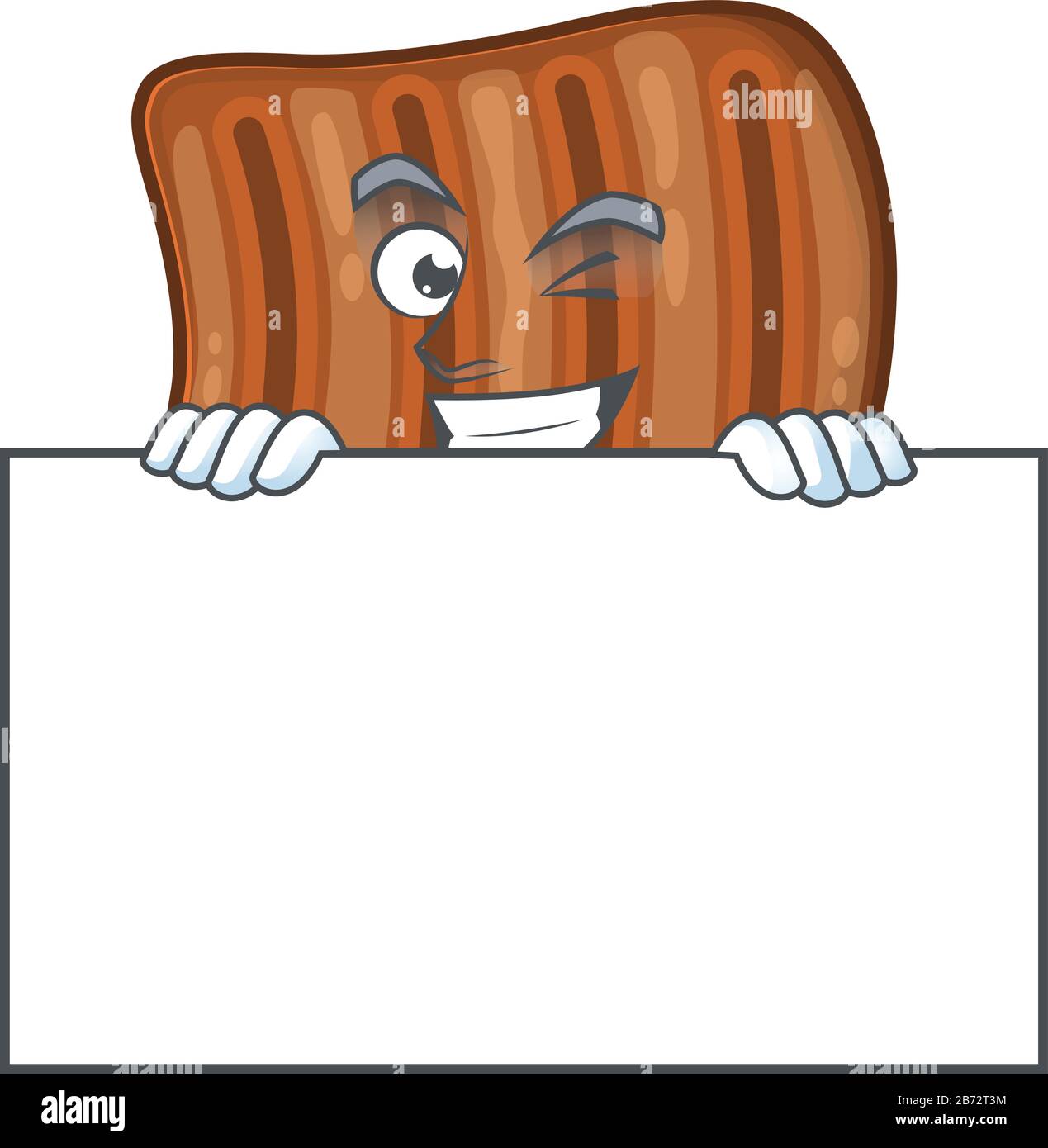 Cheerful roasted beef cartoon character has a board Stock Vector Image ...