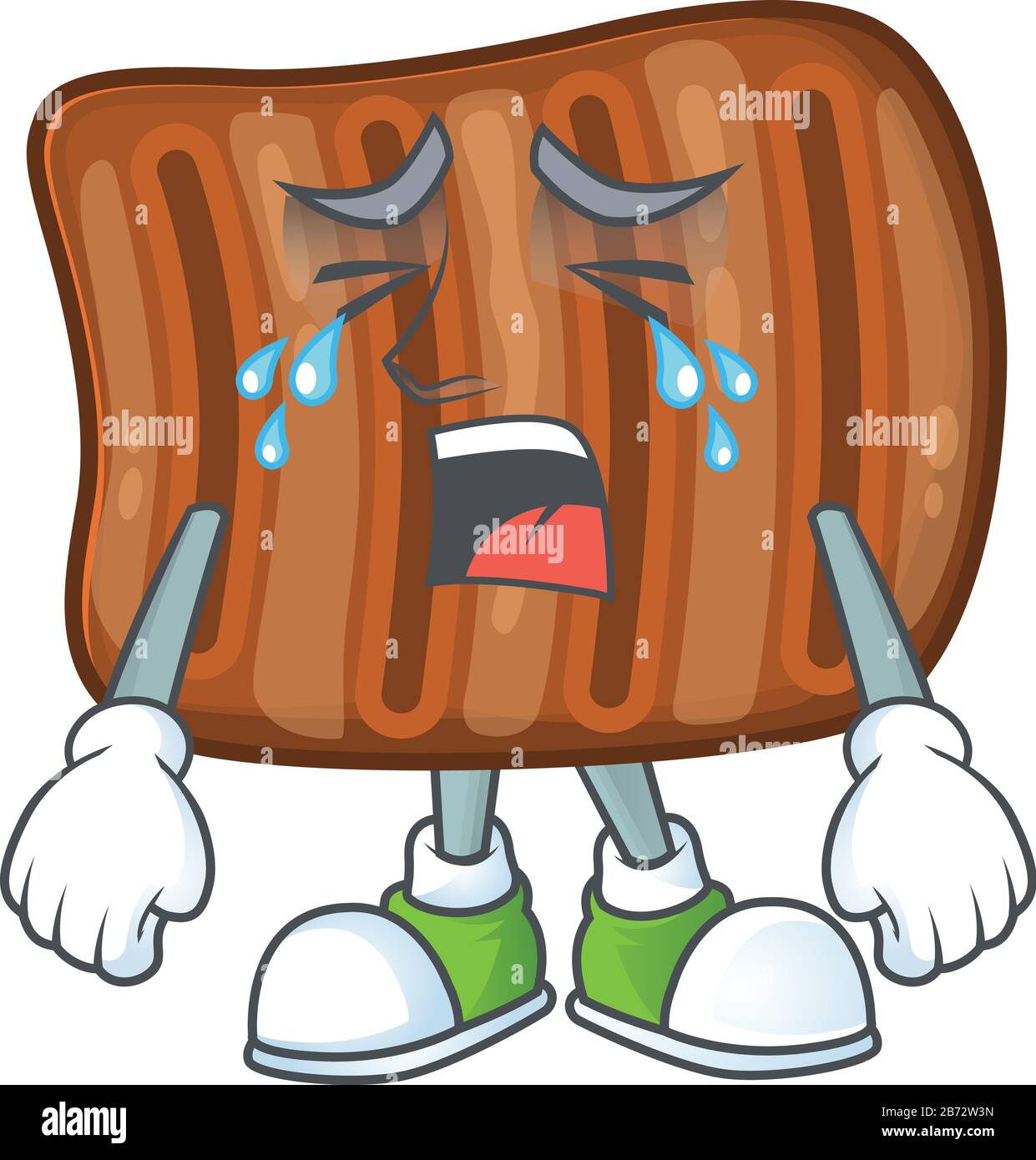A Crying face of roasted beef cartoon character design Stock Vector ...