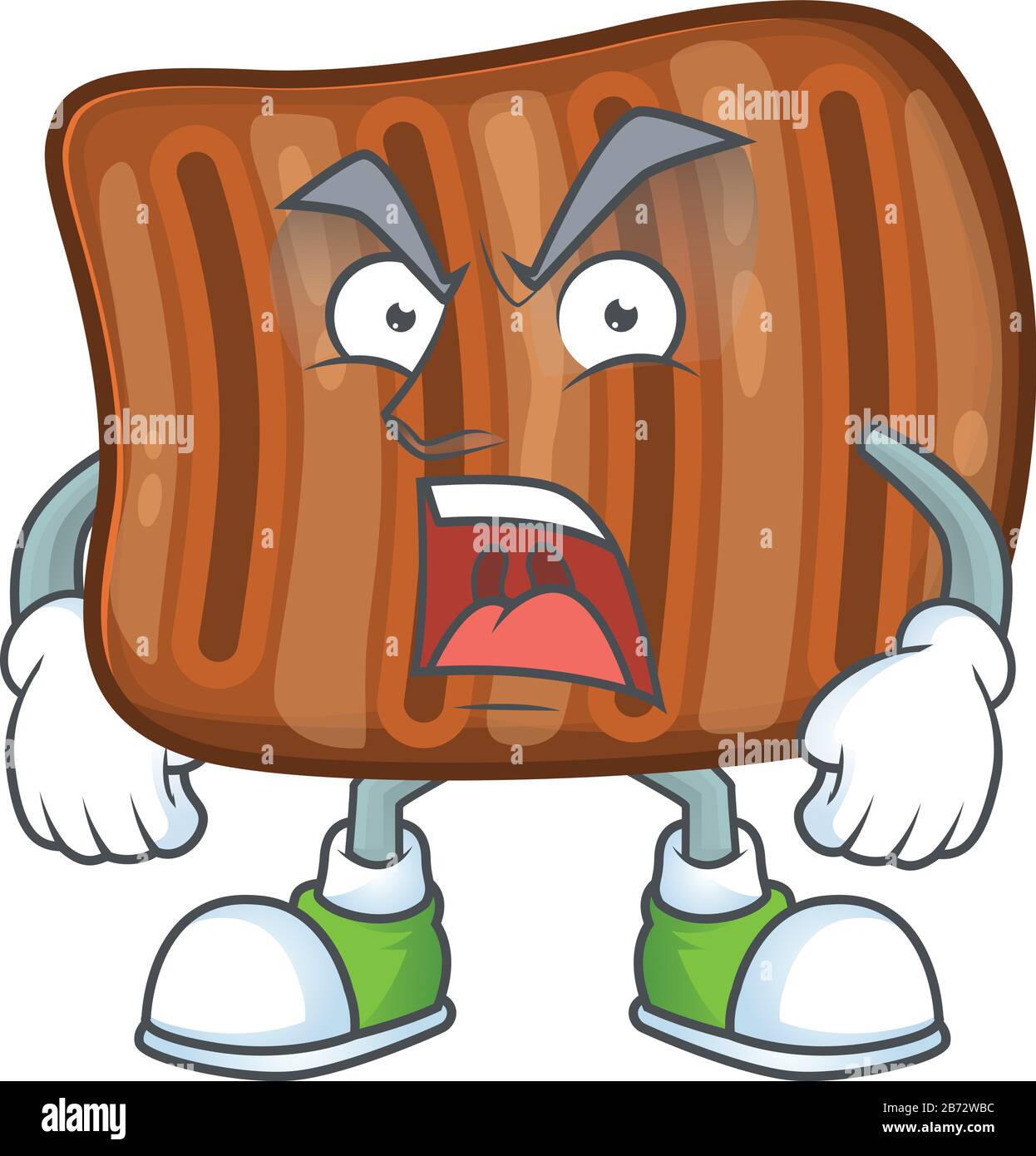Roasted beef mascot design concept showing angry face Stock Vector ...