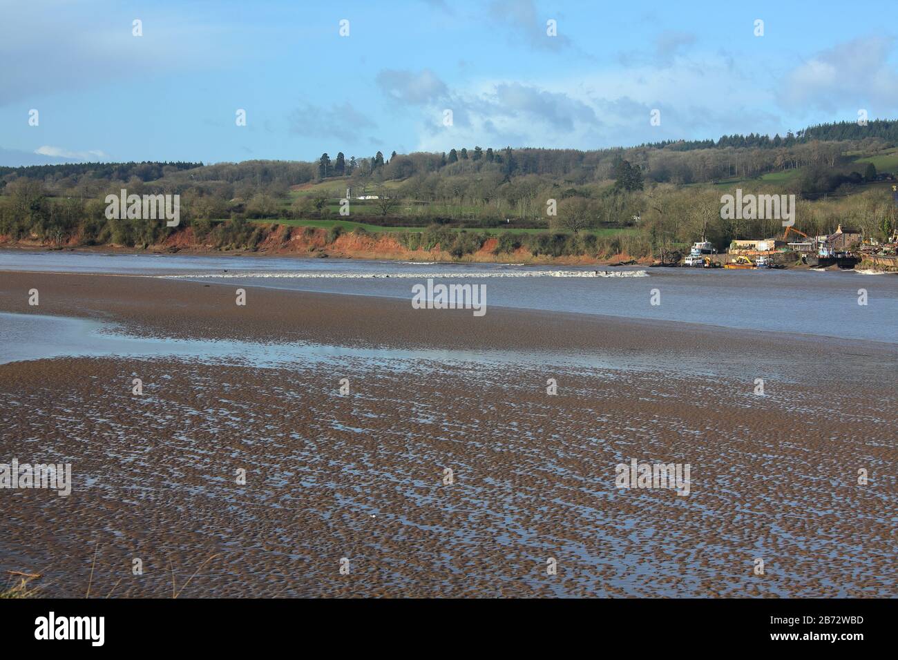 The Severn river Bore barrelling along an already swollen water of the ...