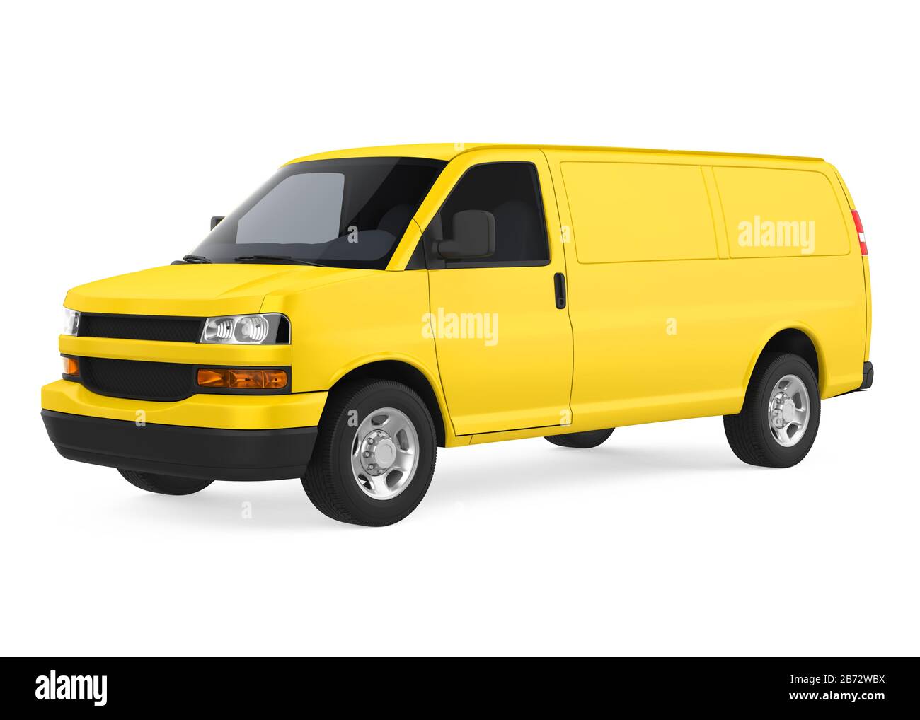 Yellow Delivery Van Isolated Stock Photo - Alamy