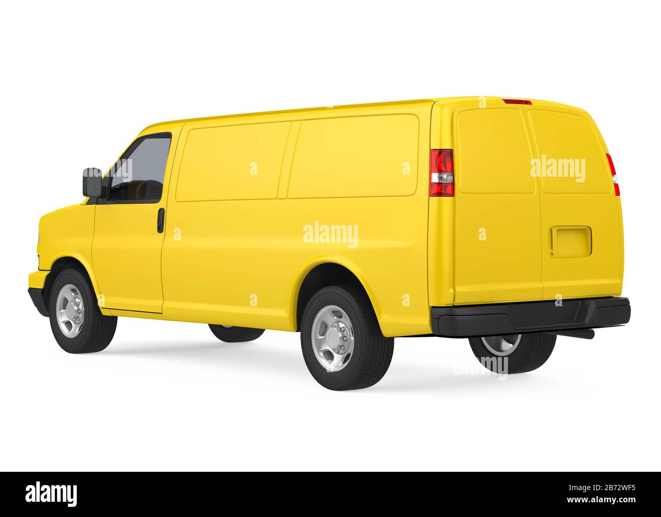 Yellow Delivery Van Isolated Stock Photo - Alamy