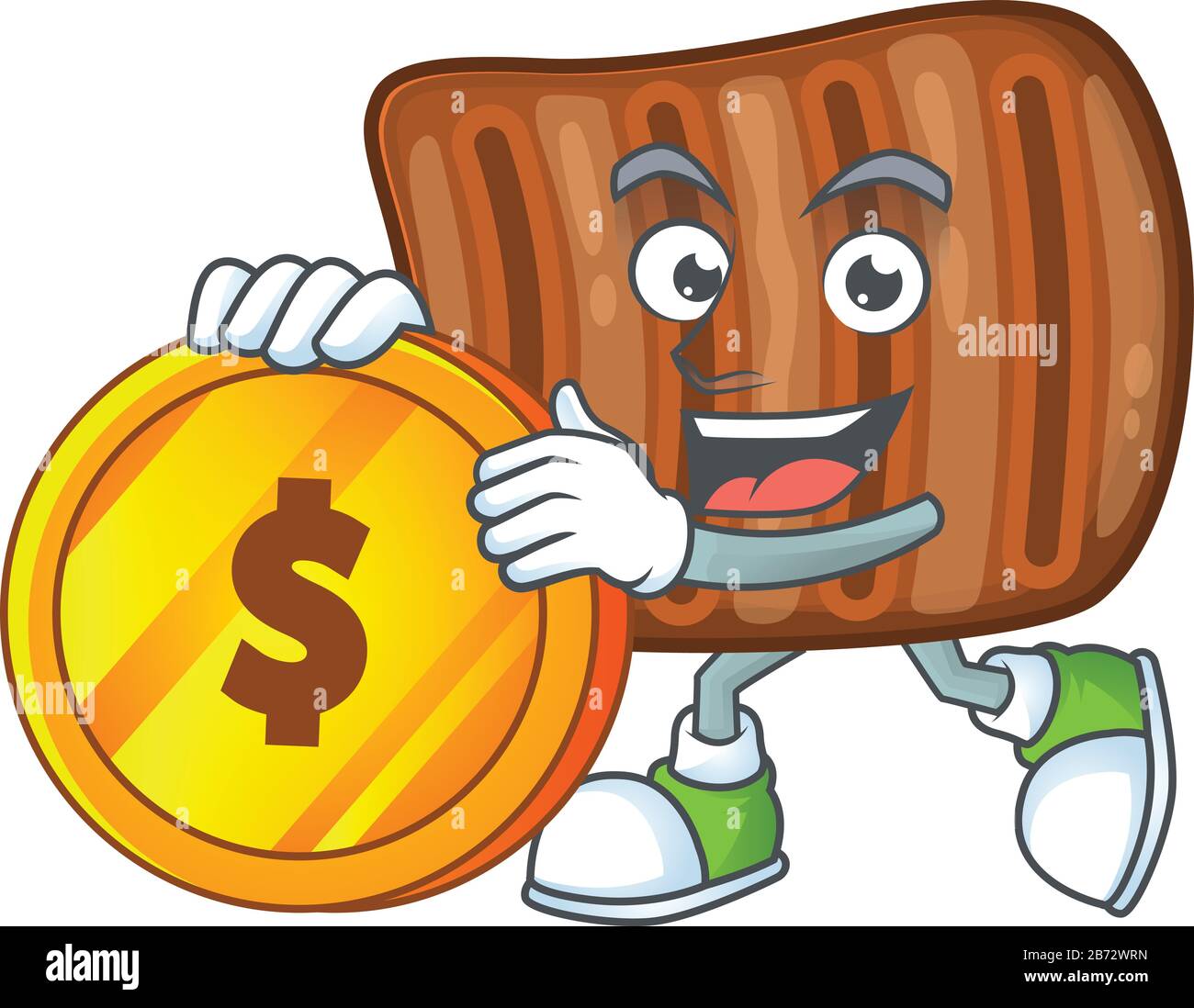 mascot cartoon character style of roasted beef showing one finger ...