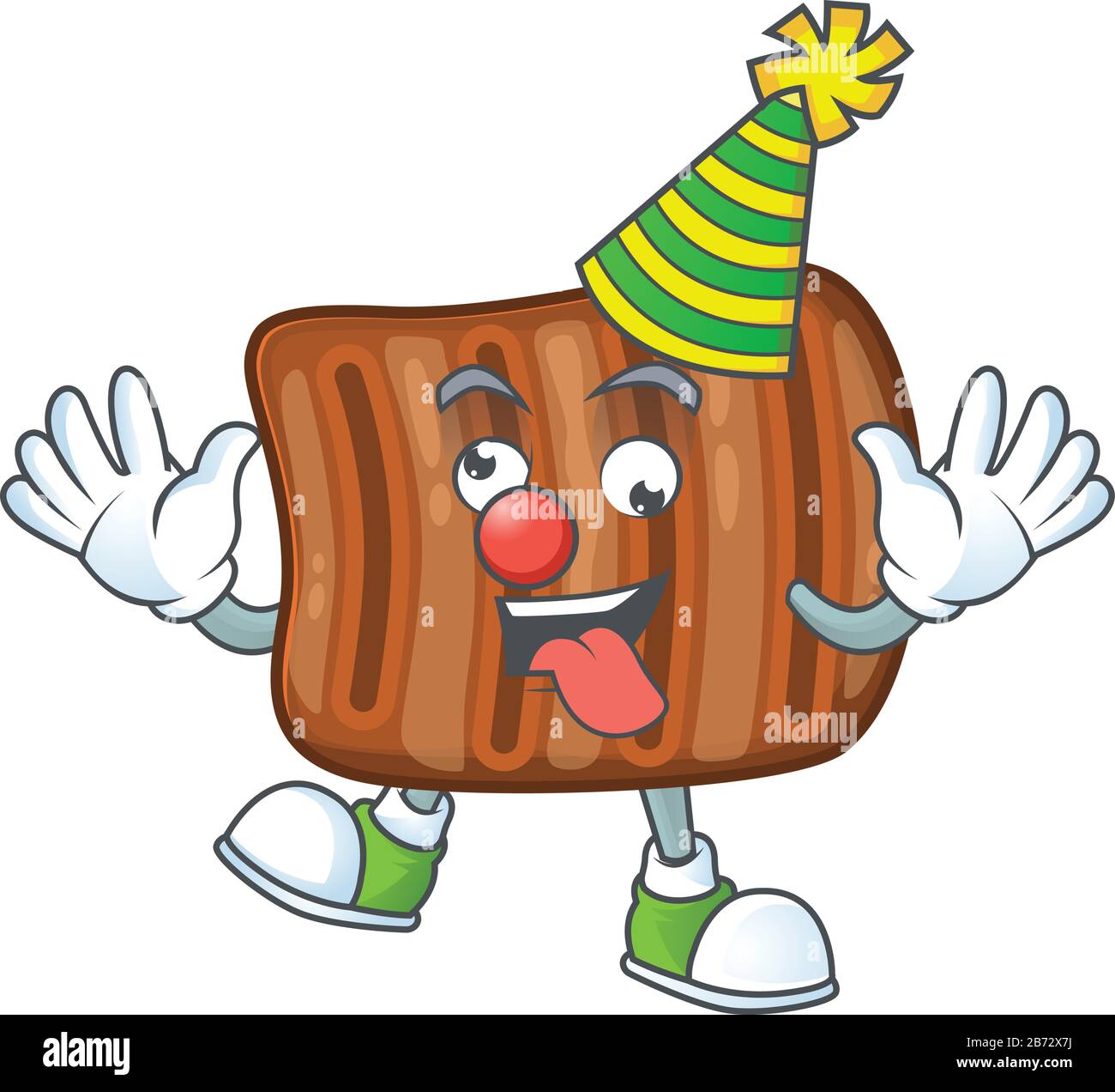 Cute and Funny Clown roasted beef presented in cartoon character design ...