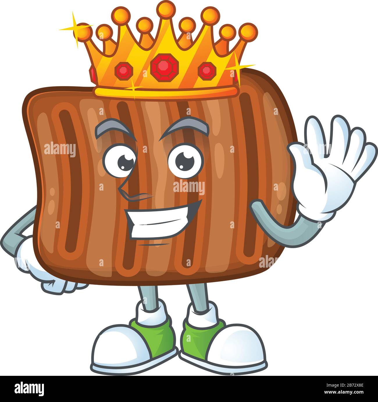 A Charismatic King of roasted beef cartoon character design Stock ...