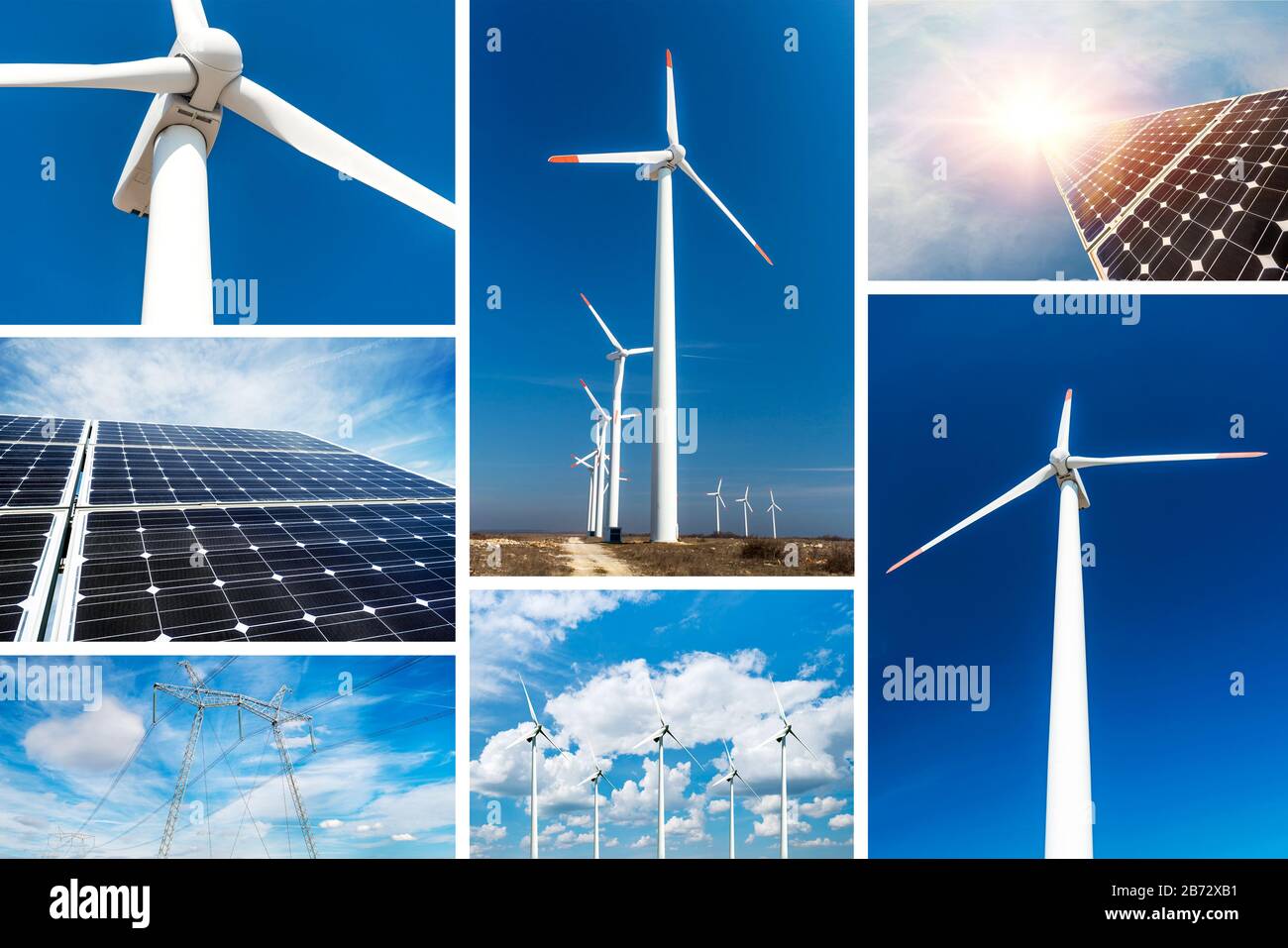 Concept of renewable energy and sustainable resources - photo collage ...