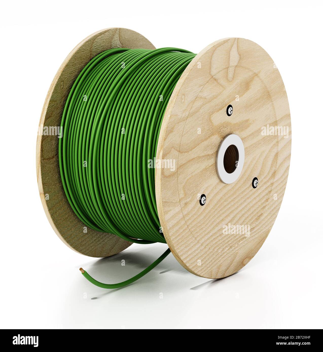 Electric cable spool isolated on white background. 3D illustration ...