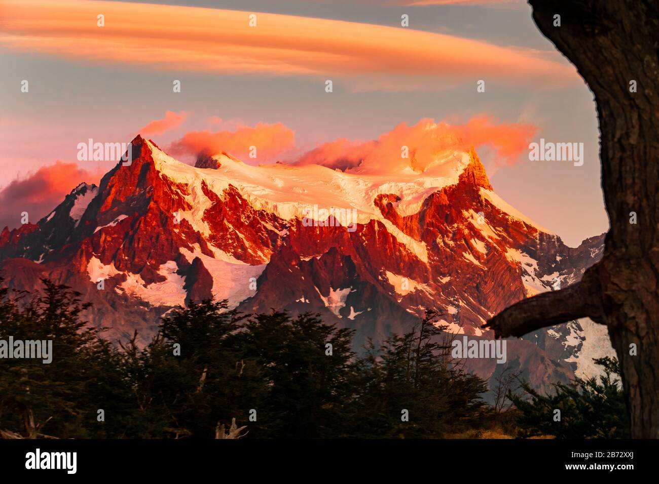 Paine grande in Torres del Paine National Park in Patagonia in southern ...