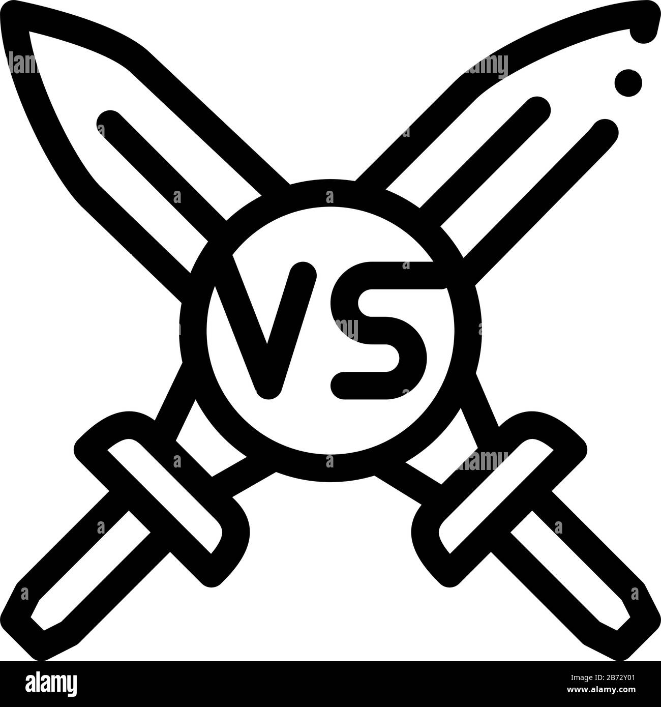 Sword Battle Icon Vector Outline Illustration Stock Vector Image & Art ...