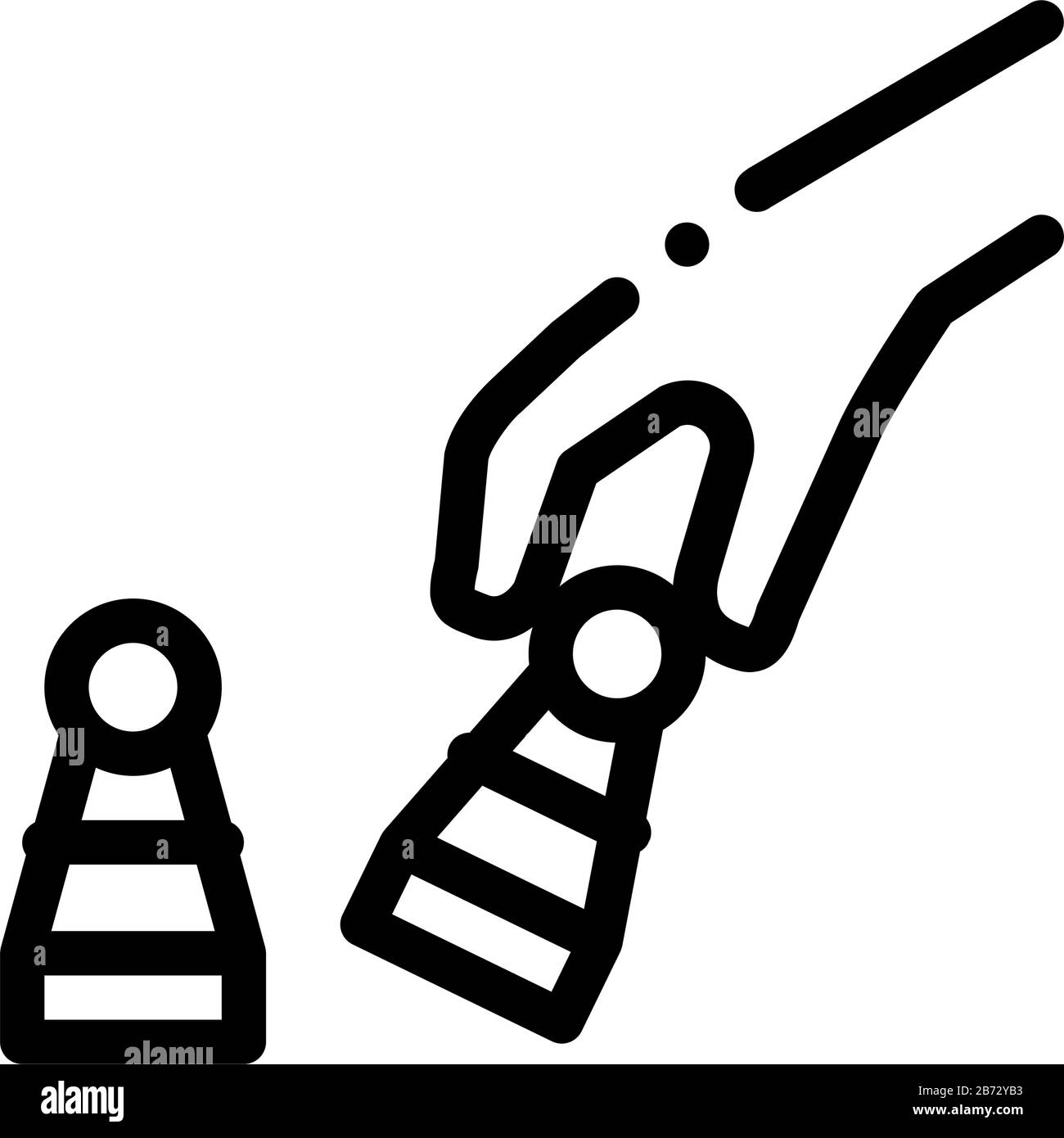 Chess Game Battle Icon Vector Outline Illustration Stock Vector Image ...