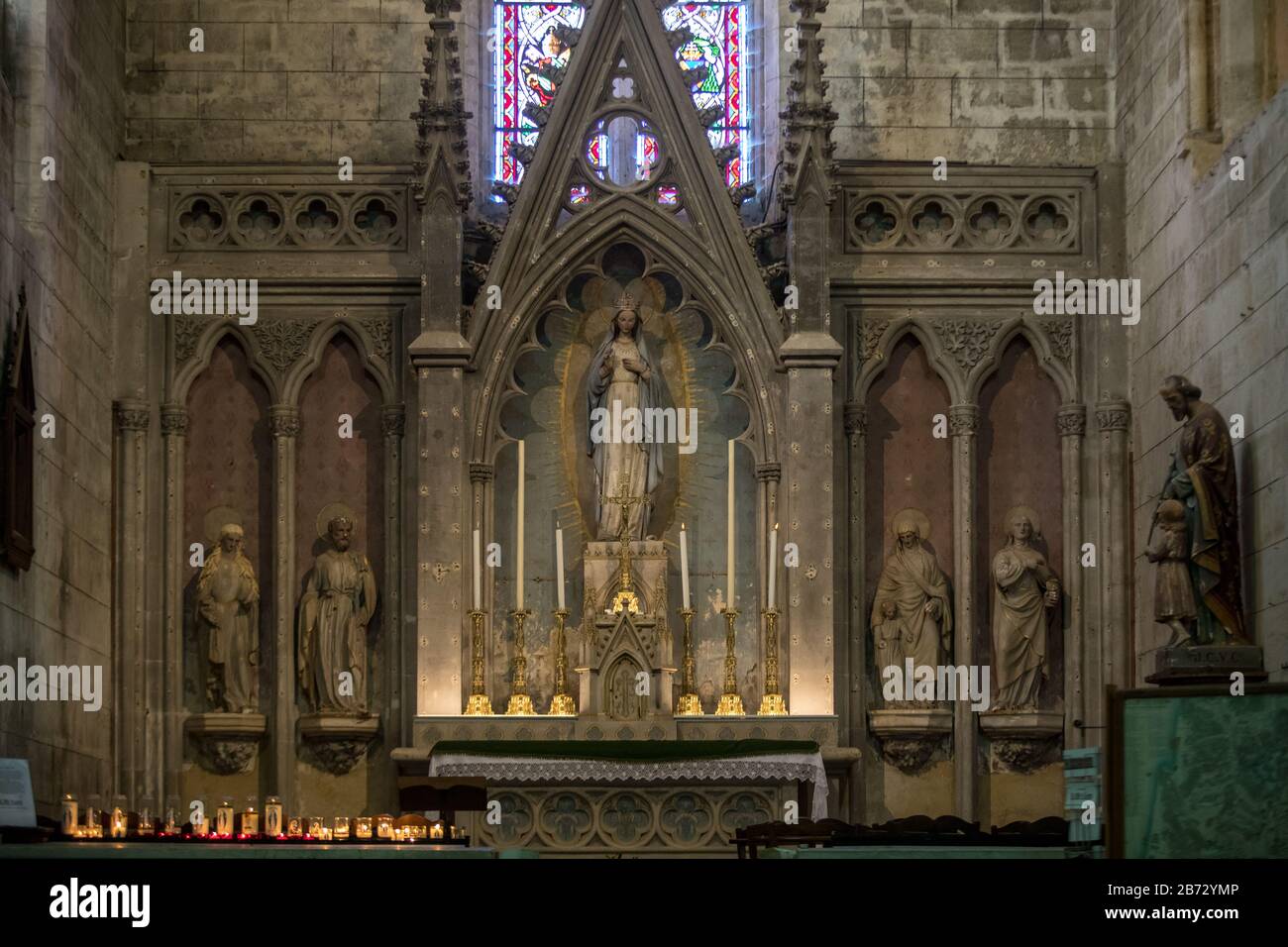 Saint Emilion, France - September 8, 2018: Altar in the Collegiale ...