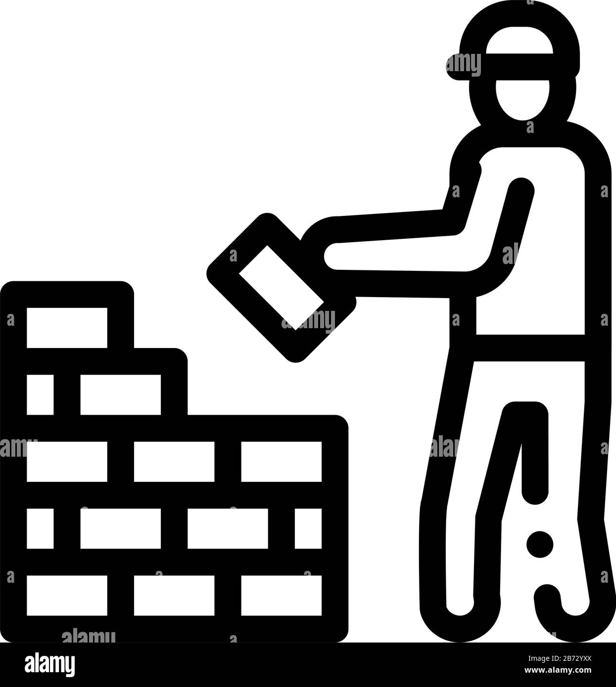 Worker Building Icon Vector Outline Illustration Stock Vector Image ...