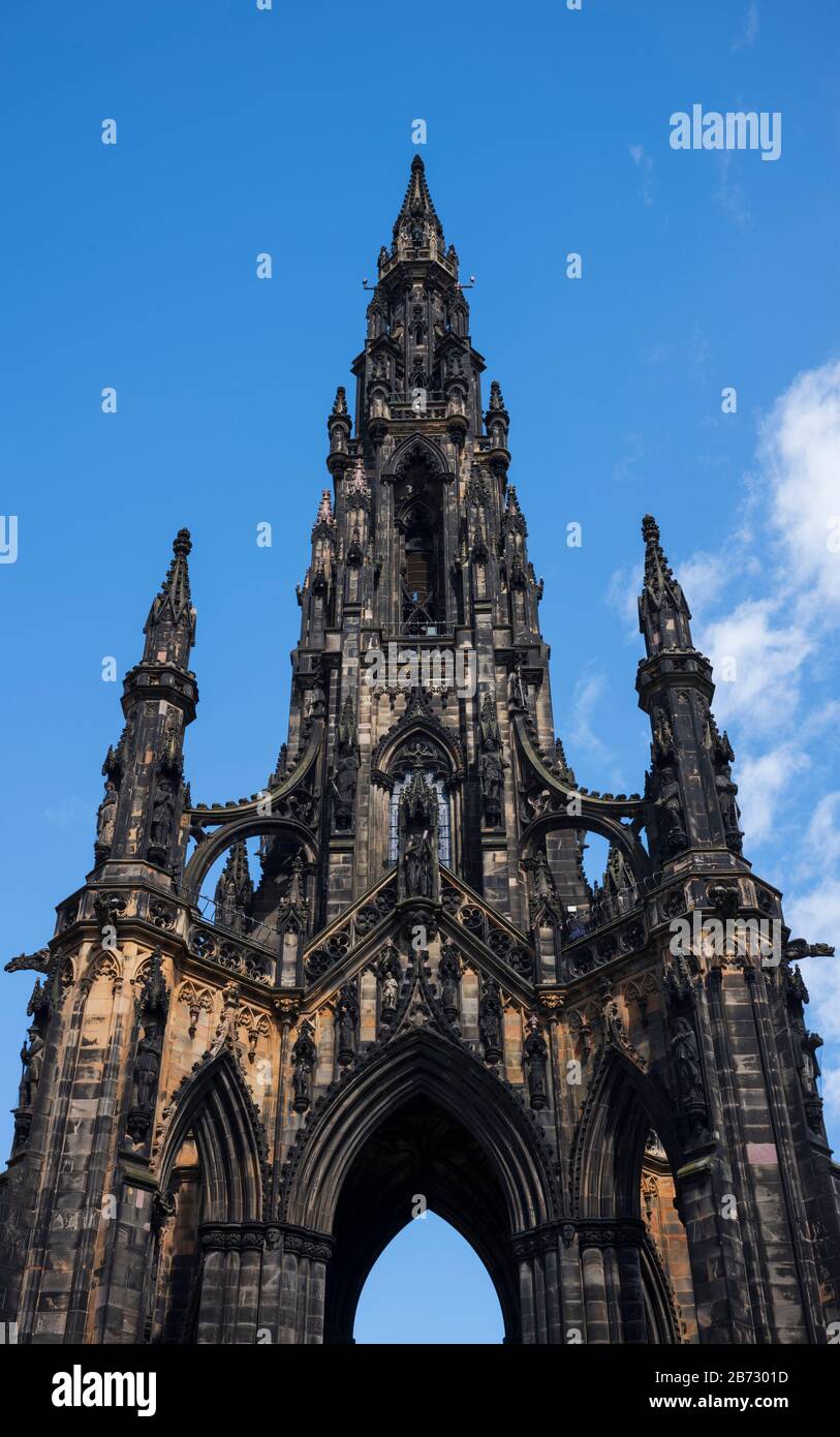 The Scott Monument, a Victorian Gothic monument to Scottish author Sir ...