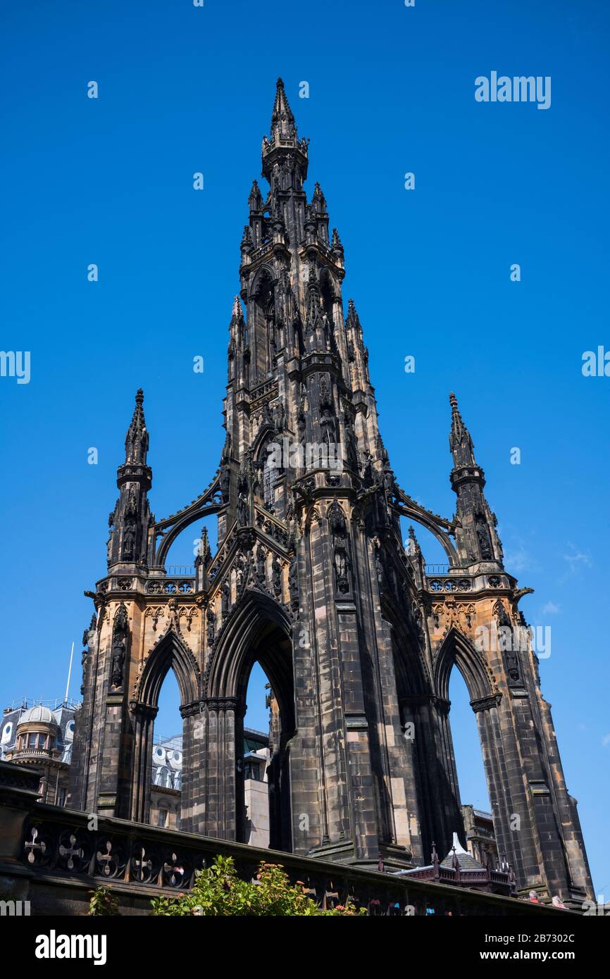 The Scott Monument, a Victorian Gothic monument to Scottish author Sir ...