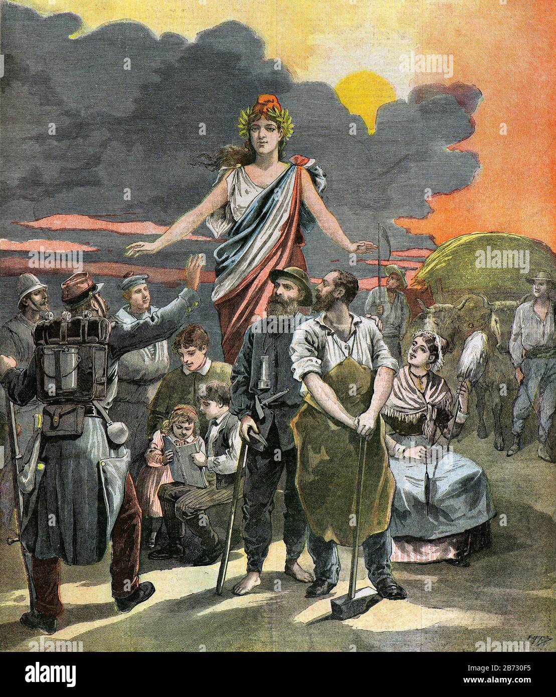 Meyer Henri ( 1841 - 1899 ) - Allegorical engraving of the French ...