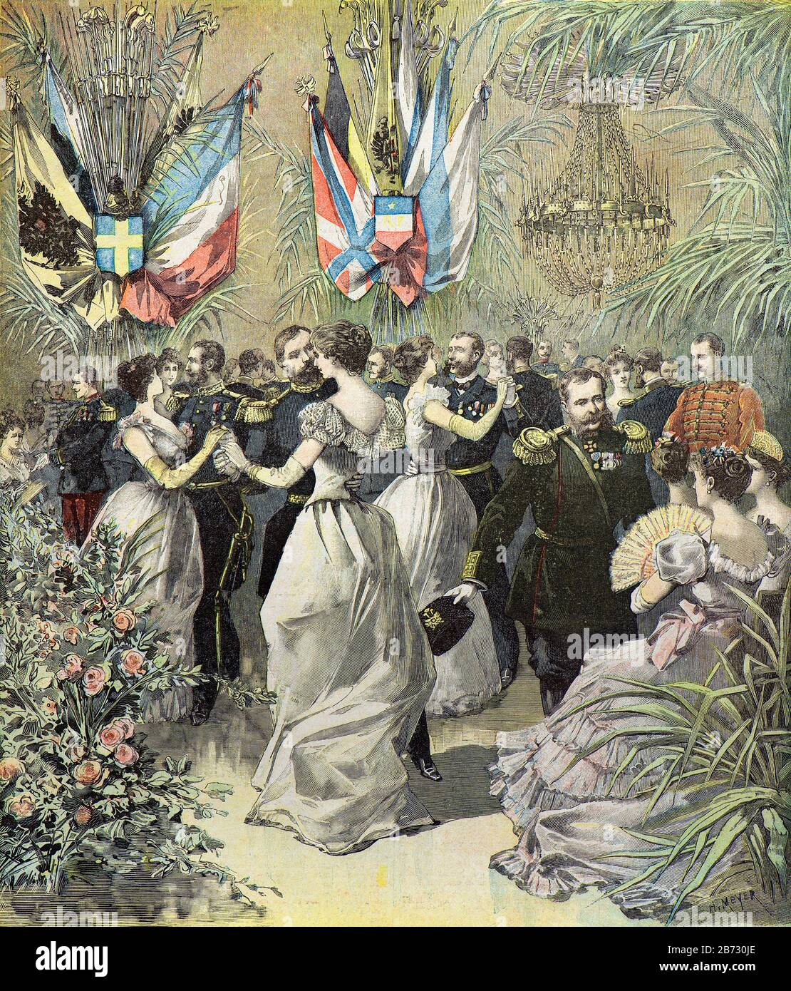Meyer Henri ( 1841 - 1899 ) - A ball at the Toulon arsenal is given in ...