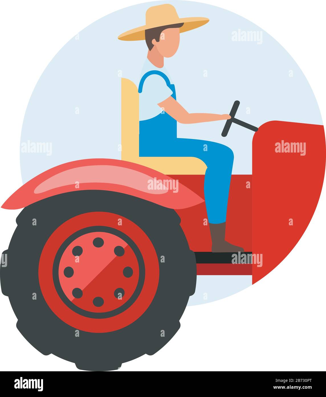 Tractor driver flat concept icon Stock Vector Image & Art - Alamy