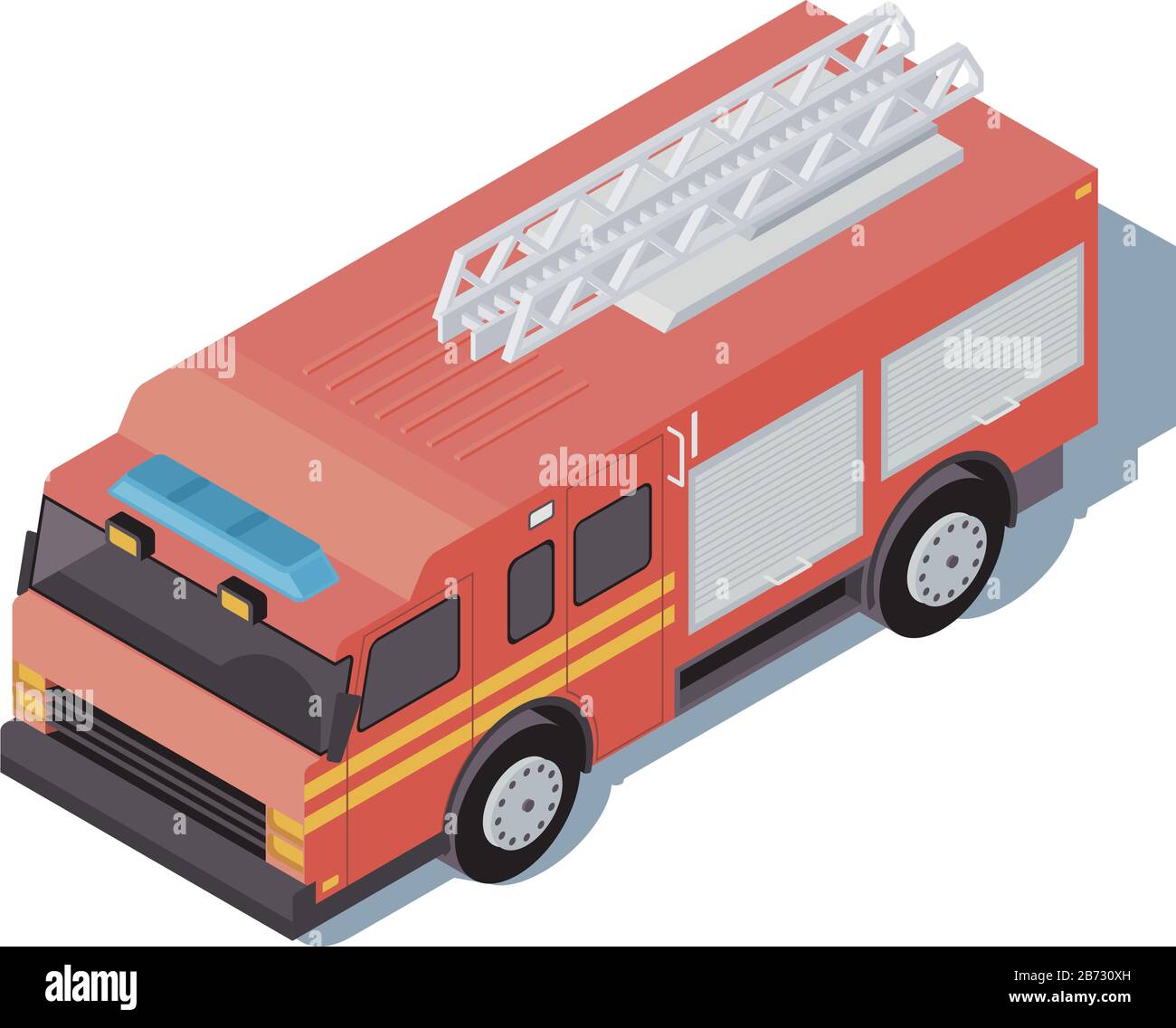 Firetruck isometric color vector illustration Stock Vector Image & Art ...