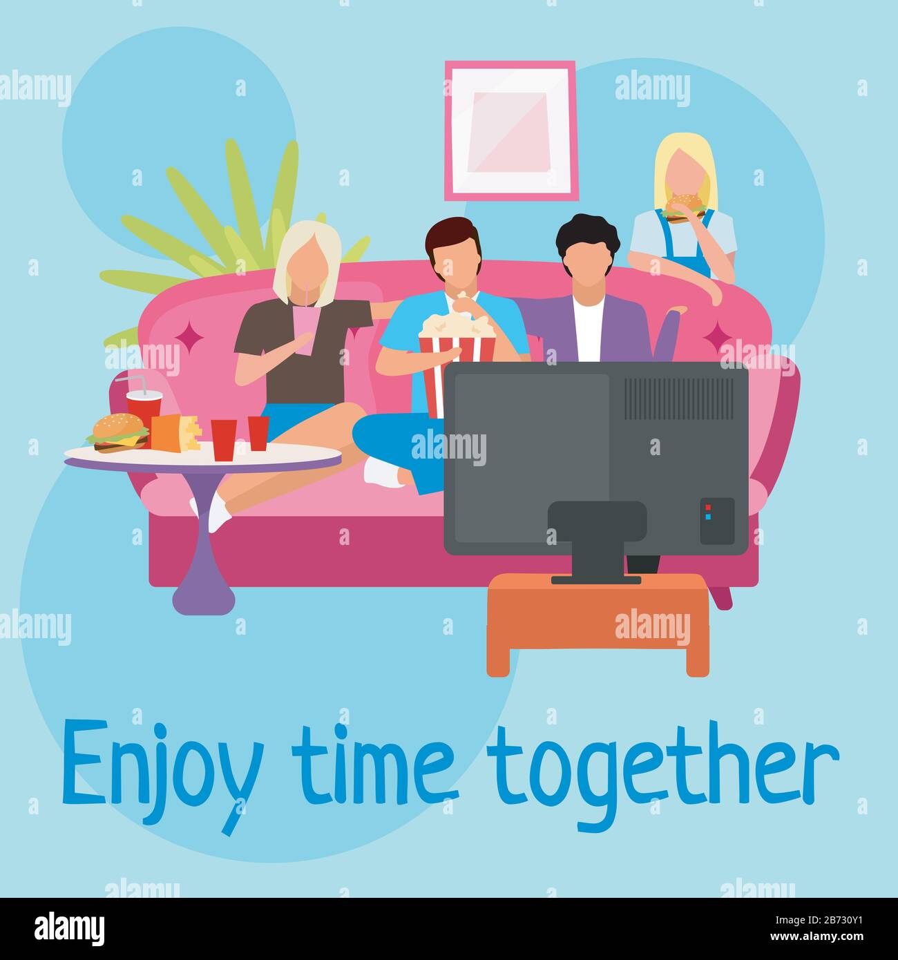 Enjoy movie time together social media post mockup Stock Vector Image ...