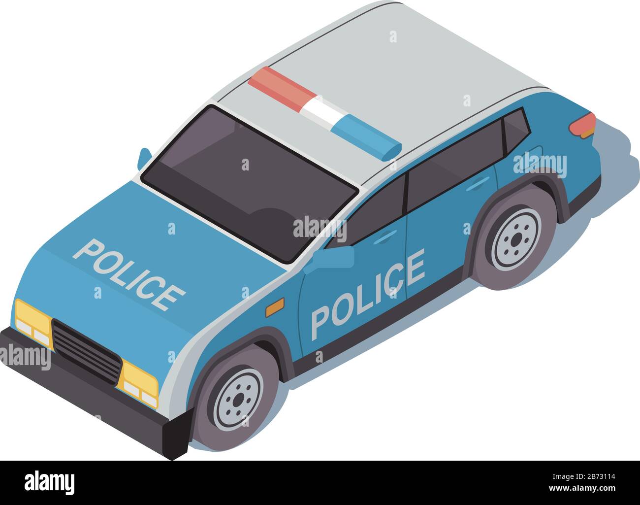 Police car isometric color vector illustration Stock Vector Image & Art ...