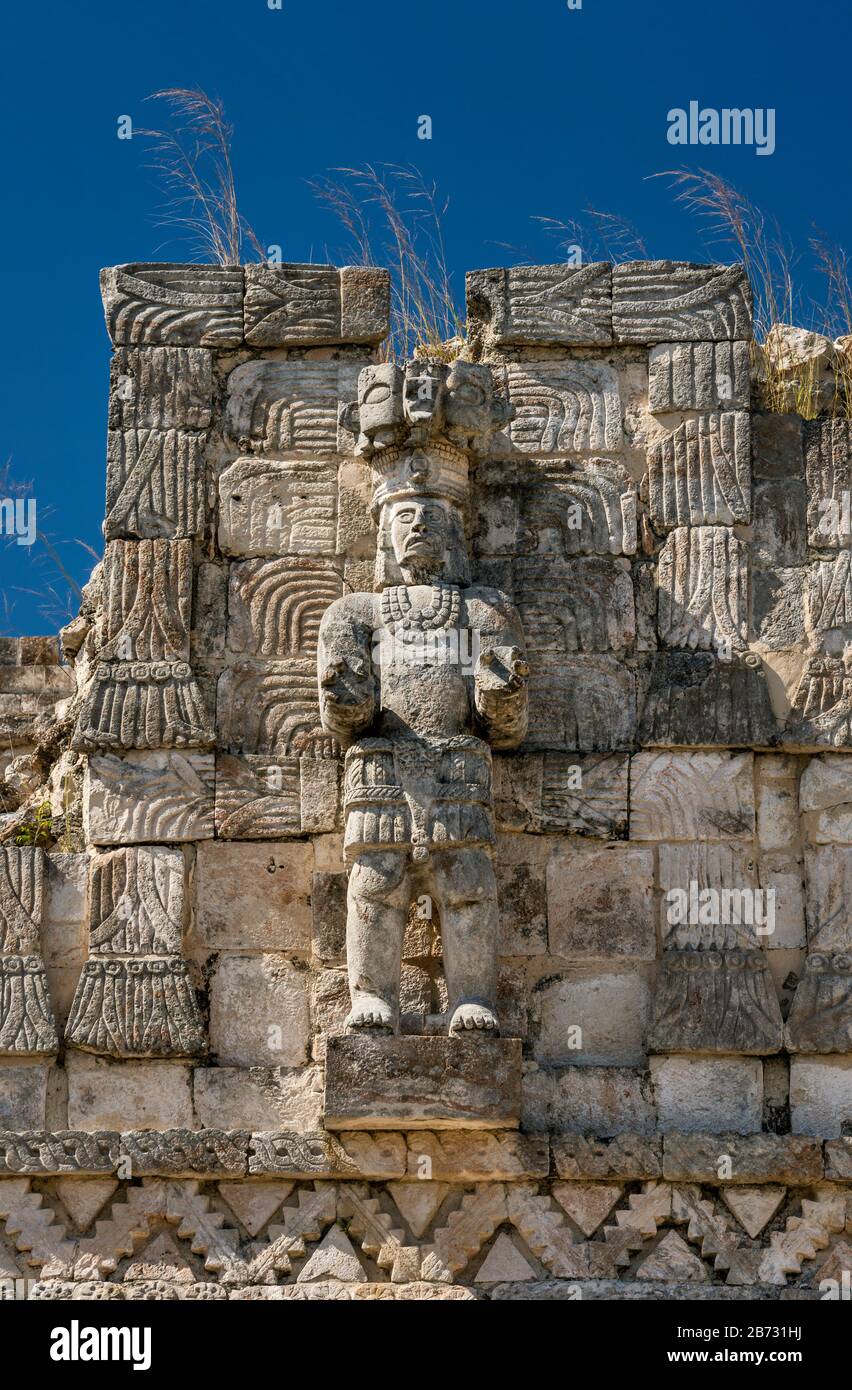 Atlas figure at Codz Poop aka El Palacio de los Mascarones, Mayan ruins ...