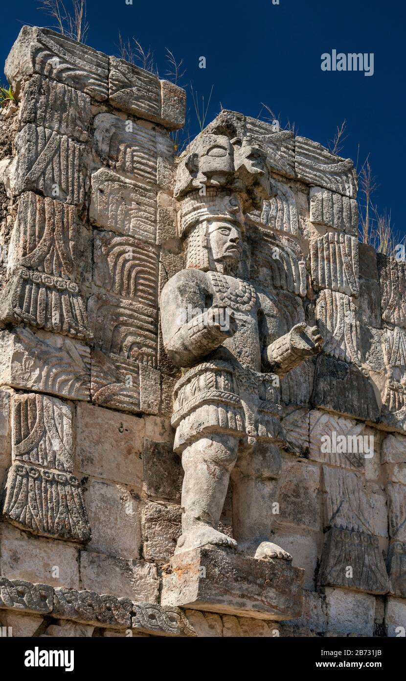 Atlas figure at Codz Poop aka El Palacio de los Mascarones, Mayan ruins ...
