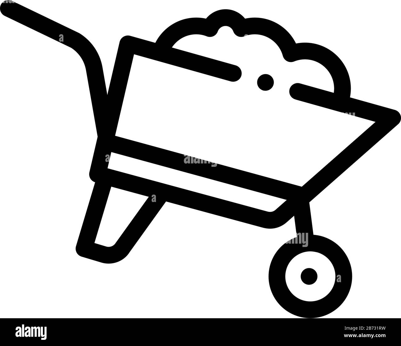 Construction Cart Icon Vector Outline Illustration Stock Vector Image ...