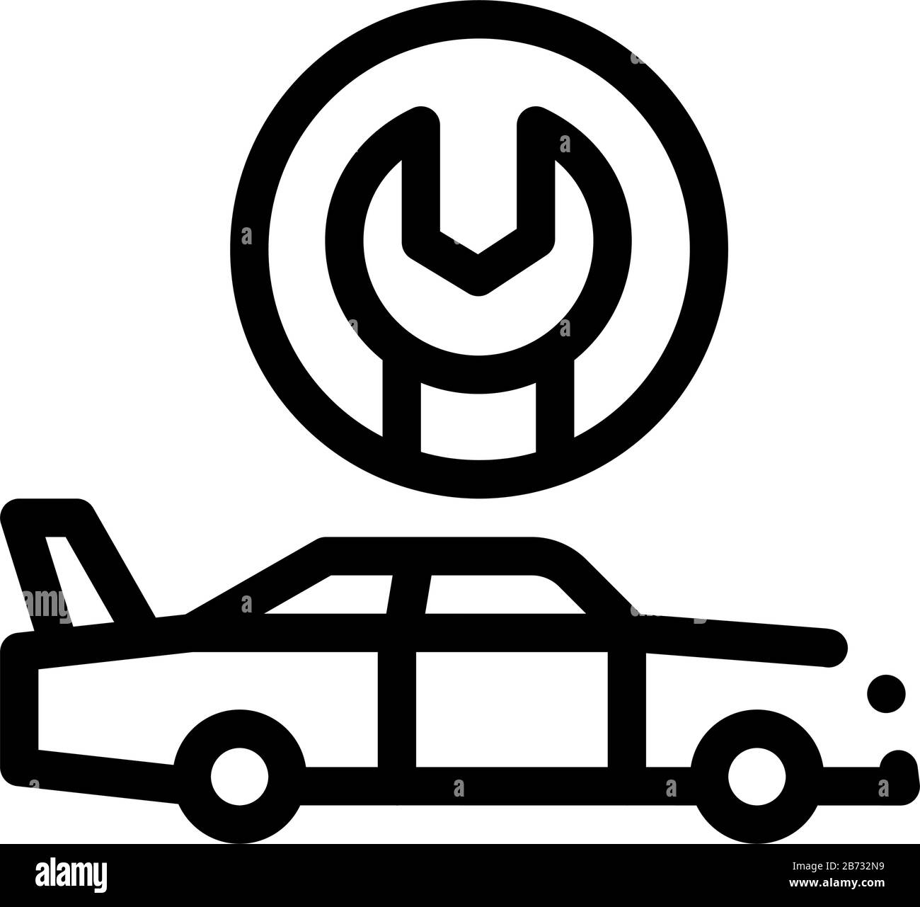 Car Wrench Tool Icon Vector Outline Illustration Stock Vector Image ...