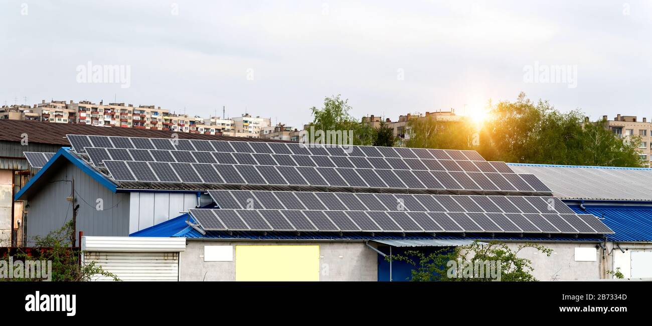 Solar panels, photovoltaics, alternative electricity source - concept ...