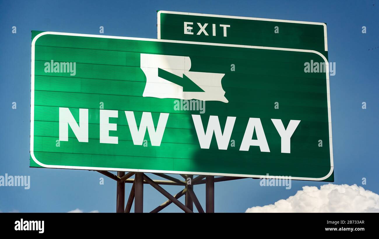 Street Sign the Direction Way to New Way Stock Photo - Alamy