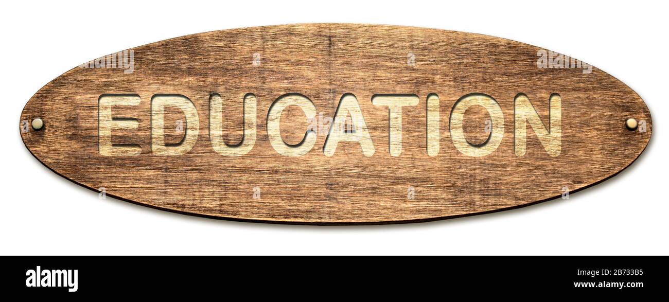 Street Sign the Direction Way to Education Stock Photo - Alamy