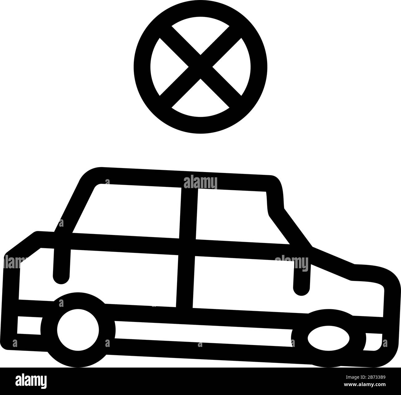 Crashed Car Icon Vector Outline Illustration Stock Vector Image & Art ...