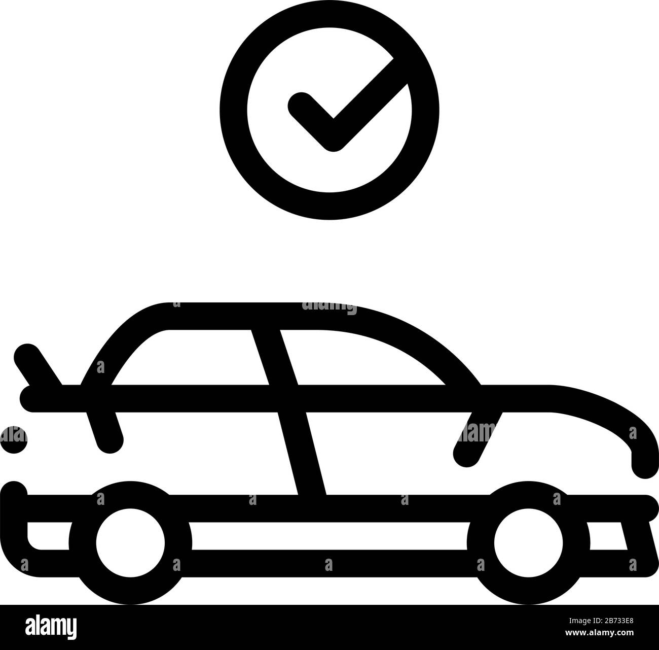 Fixed Car Icon Vector Outline Illustration Stock Vector Image & Art - Alamy
