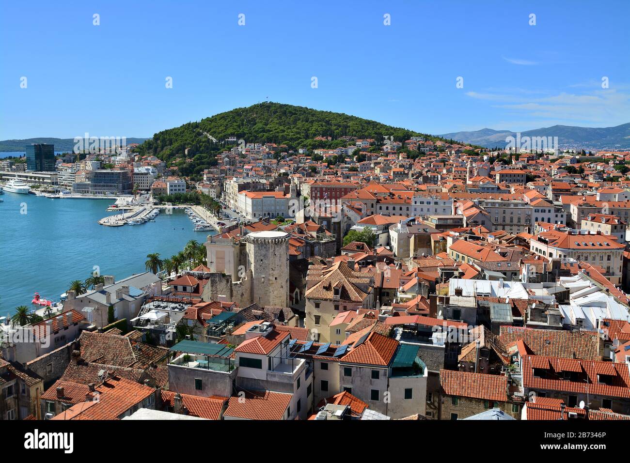 Old town of Split in Dalmatia, Croatia. Split is the famous city and ...