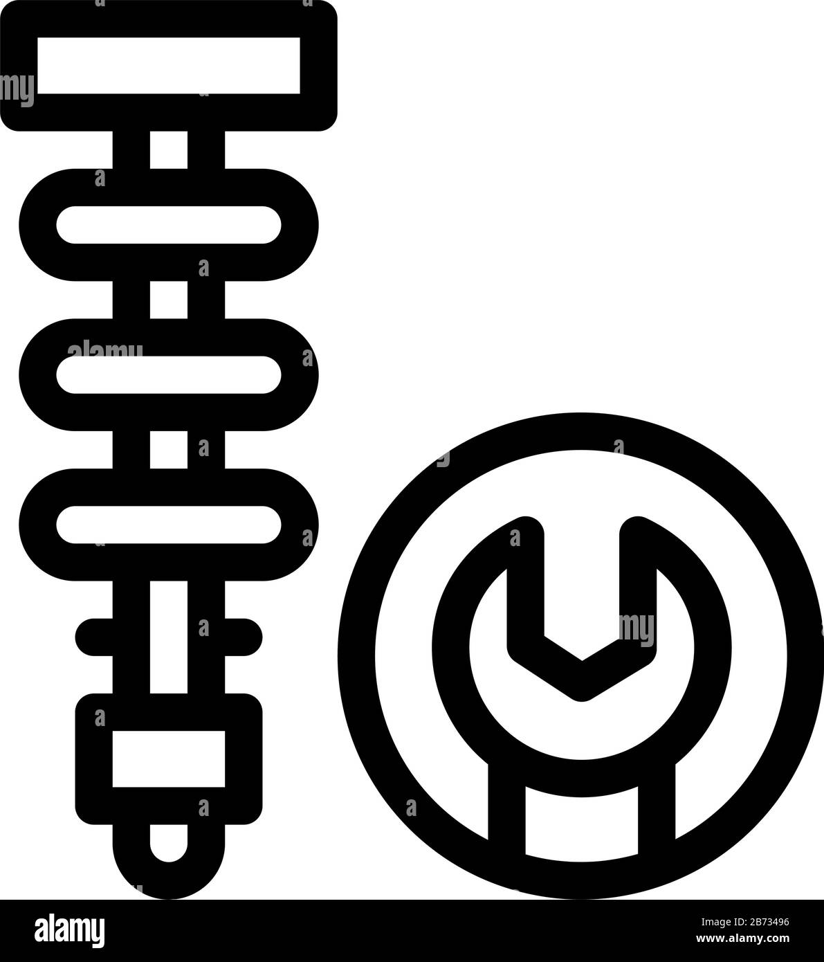 Shock Absorber Icon Vector Outline Illustration Stock Vector Image ...