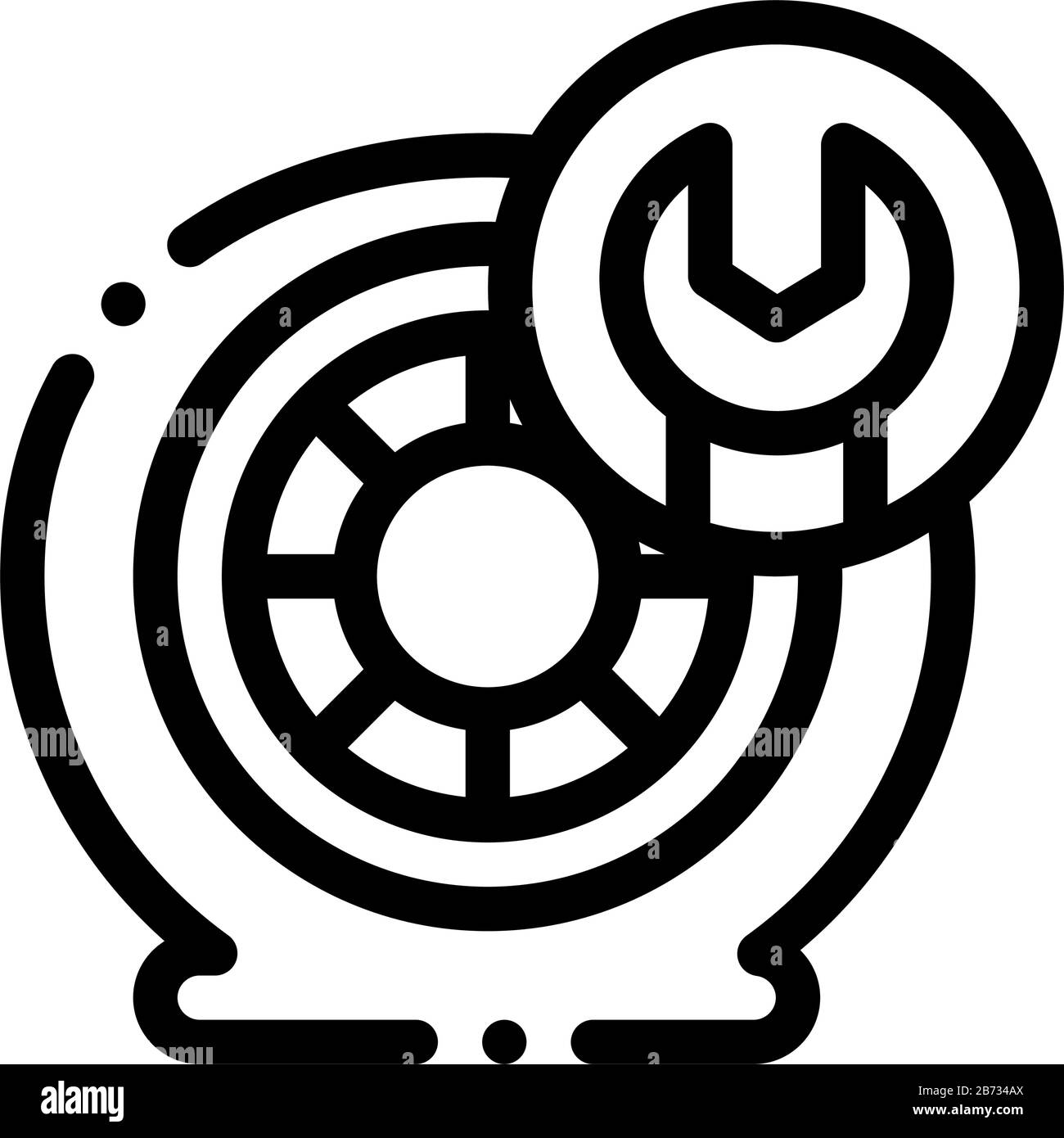 Wheel Repair Icon Vector Outline Illustration Stock Vector Image & Art ...