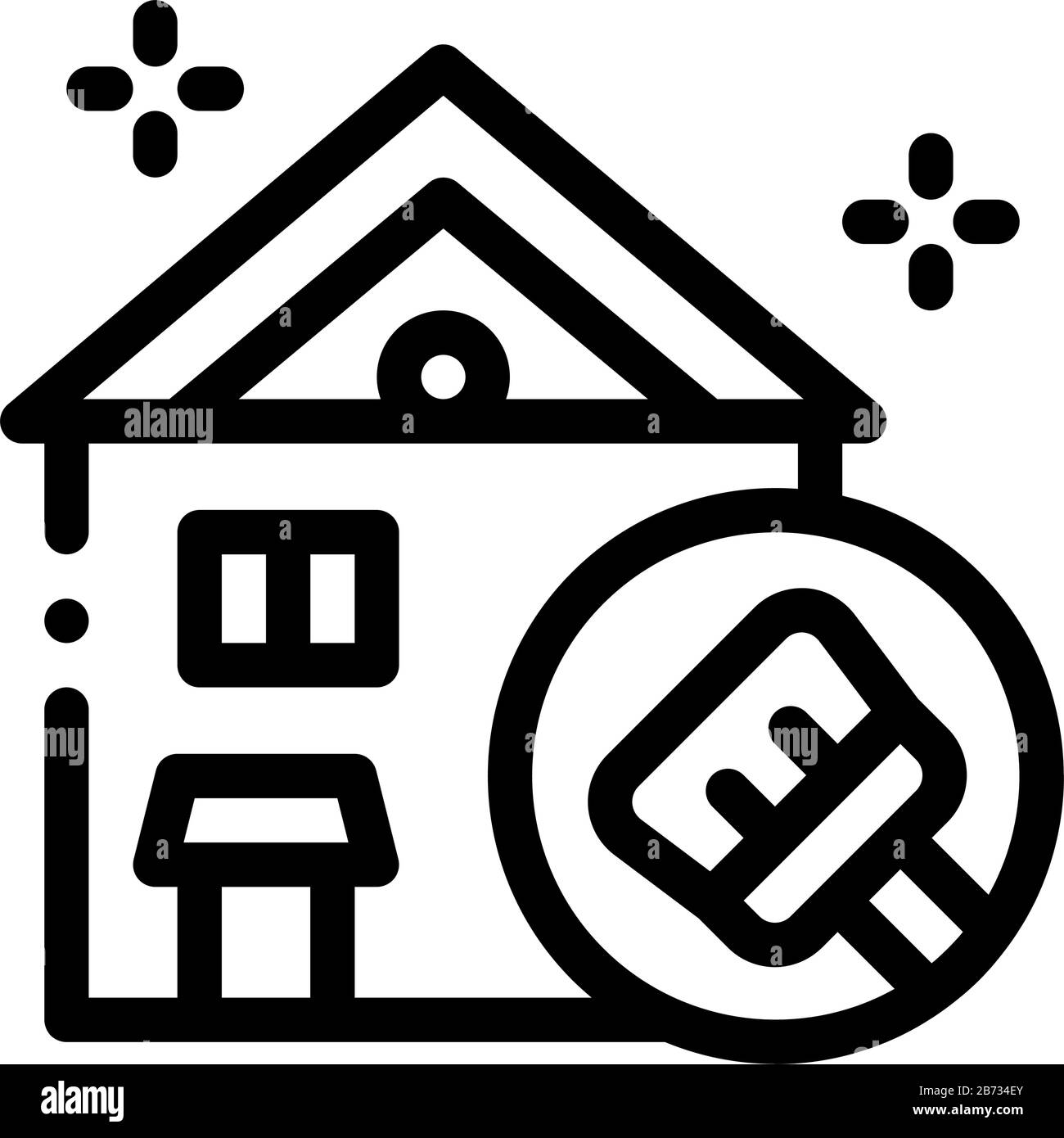 House Cleaning Icon Vector Outline Illustration Stock Vector Image ...