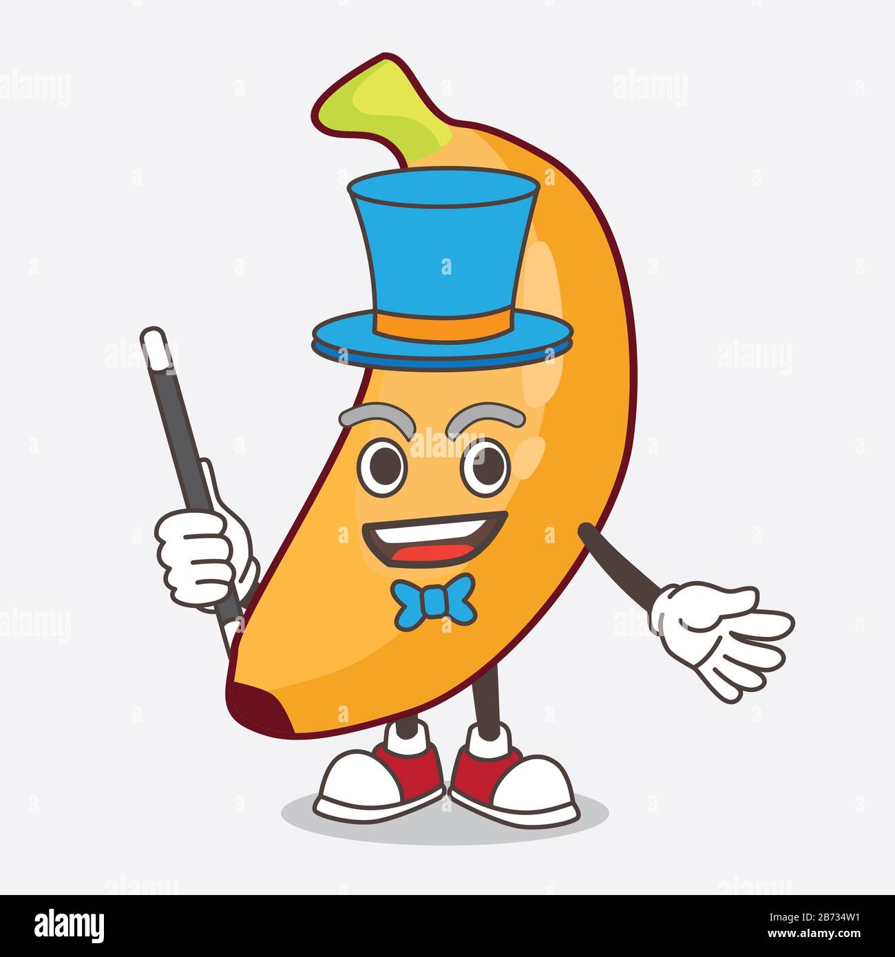 An illustration of Banana Fruit cartoon mascot character performance as ...