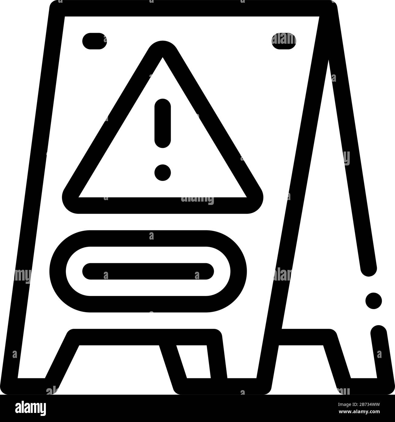 Caution Board Icon Vector Outline Illustration Stock Vector Image & Art ...